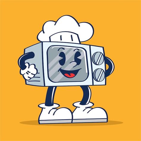 Premium Vector Oven Cartoon Character Akimbo Pose With A Happy Cute Face Vector Illustration