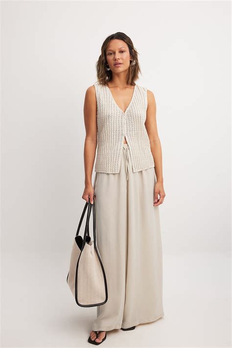 High Waist Wide Leg Pants Black Na Kd