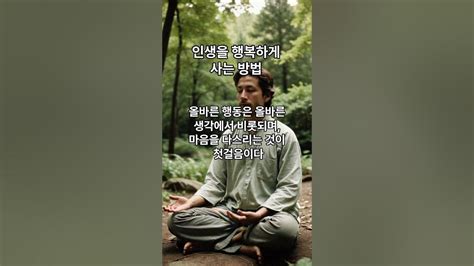 인생을 행복하게 사는 방법 명언 오디오북 감동 철학 지혜 쇼츠 인생조언 Youtube