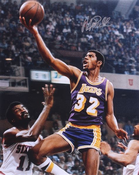 Magic Johnson Signed Lakers 16x20 Photo JSA COA Pristine Auction