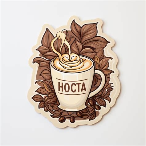 Premium Vector Sticker Vector Logo Mocha Vector White Background Isola