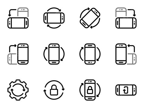 在白色手勢電話轉動上隔離的黑屏旋轉圖標 向量 手势 電話 轉動向量圖案素材免費下載，png，eps和ai素材下載 Pngtree