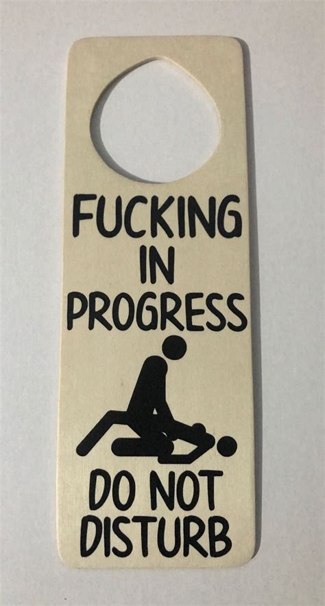 Fucking In Progress Door Sign Sex Door Sign Newlywed Door Etsy