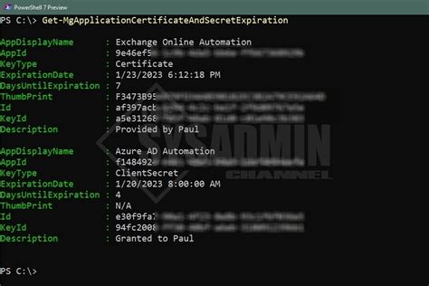 Get Application Certificate And Secret Expiration With Graph Api