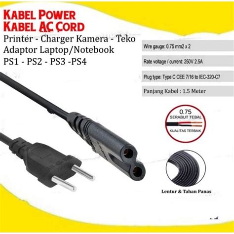 Jual Kabel Listrik Angka Ac Cord V Adaptor Power Supply Colokan Cable Power Listrik