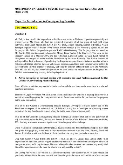 Topic 1 Introduction To Conveyancing Practice Pdf Bankruptcy Negligence