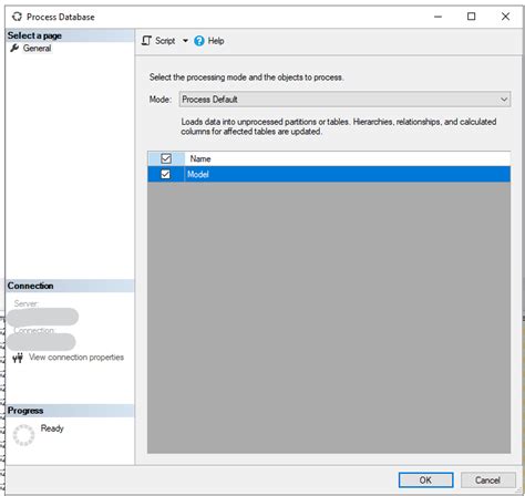 sql server agent job process full in ssas throws error without