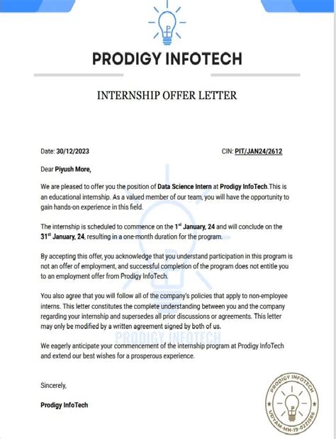 Piyush More On Linkedin Internship Datascience Prodigyinfotech