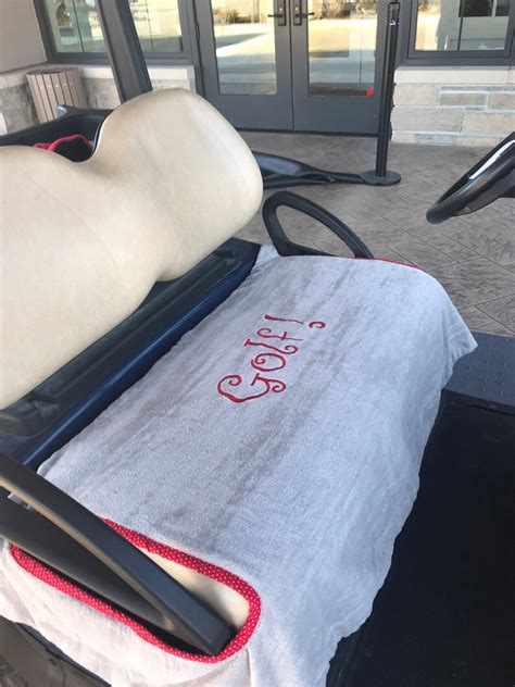 Gray Terry Cloth Golf Cart Seat Cover Saying Golf In Red Etsy