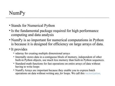 Numpy Ppt