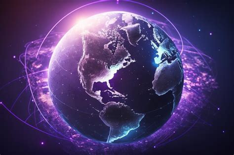 Premium Photo The Concept Of A Global Network On Planet Earth Complex