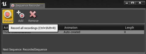 Recording To Sequencer Unreal Engine Documentation