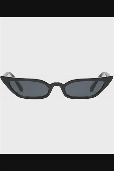 Vintage Retro Cateye Sunglasses For Women Narrow Skinny Small Cat Eye