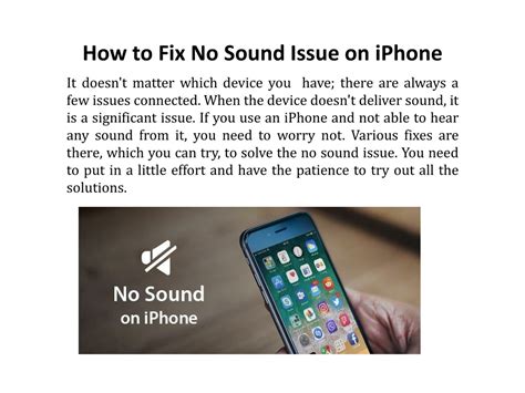 Ppt How To Fix No Sound Issue On Iphone Powerpoint Presentation Free