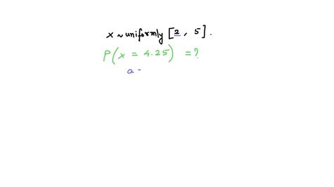 solved uniform distribution defined at interval from 2 to 5 find the