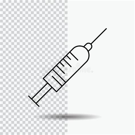 Syringe Injection Vaccine Needle Shot Line Icon Ilustração do Vetor