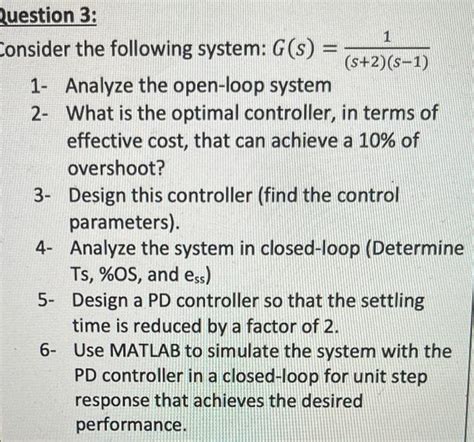 solved nsider the following system g s s 2 s−1 1 1