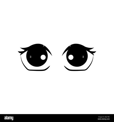 Cartoon Eyes Line Icon Cartoon Character Expressions Vector Isolated Element Editable Stroke