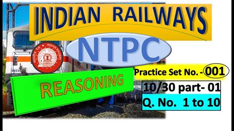 Rrb Ntpc 2019 Reasoning Practice Set 1 Part 1 Youtube