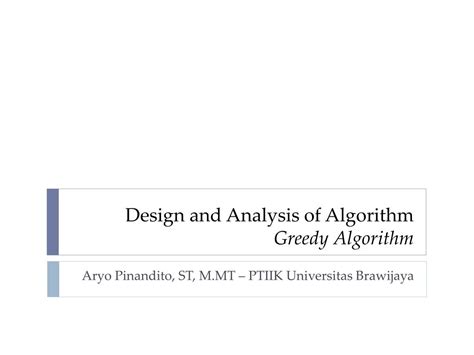 Ppt Design And Analysis Of Algorithm Greedy Algorithm Powerpoint Presentation Id2720025