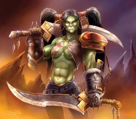 Illustration De Didier Samwise World Of Warcraft Female Orc Warcraft