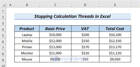 How To Stop Calculating Threads In Excel 4 Methods Exceldemy