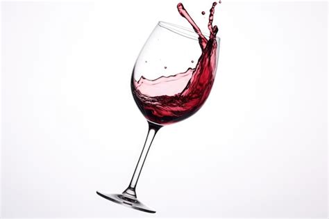 Premium Photo Red Wine Glass Over White Background In Motion