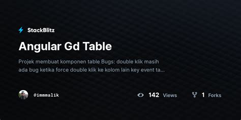 Angular Gd Table StackBlitz