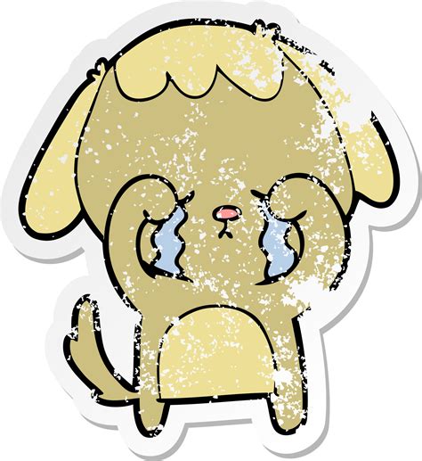 Pegatina Angustiada De Un Perro Llorando De Dibujos Animados 38940835 Png