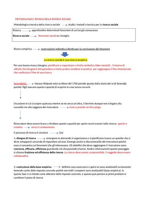 Metodologia E Tecnica Della Ricerca Sociale Schemi E Mappe