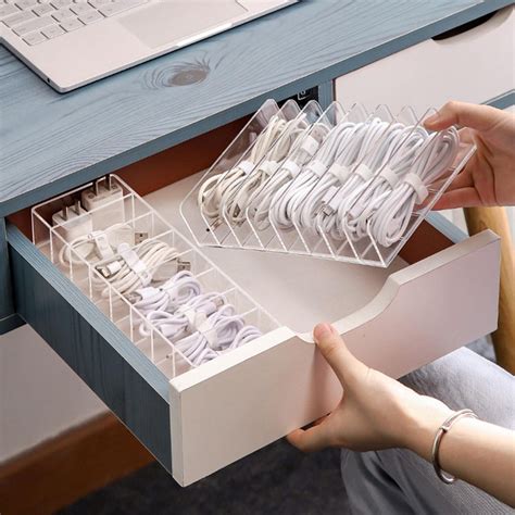 Simple Power Cord Storage Pretty Cable Organizer Electronics Desk Accessories Storage Box Office