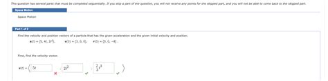 Solved Space MotionSpace MotionPart Of Find The Velocity Chegg