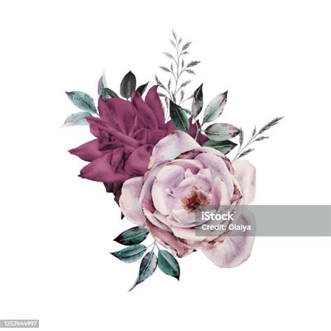 장미 꽃다발 인사말 카드 결혼식 초대 카드 생일 및 기타 휴일 및 여름 배경으로 사용할 수 있습니다 수채화 일러스트레이션 꽃 식물에 대한 스톡 벡터 아트 및 기타 이미지