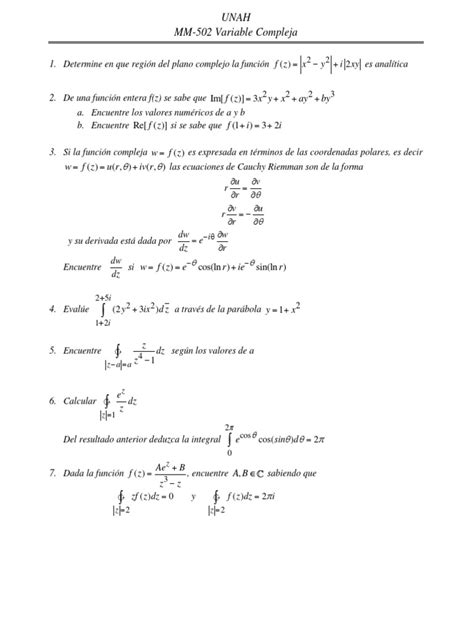 Tarea 2 Variable Compleja Pdf