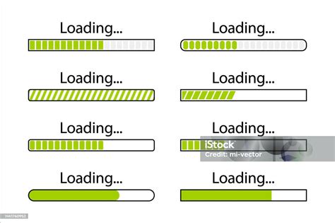Loading Bar Icons Set Load Progress Indication Loading Bar Progress Icons System Software Update
