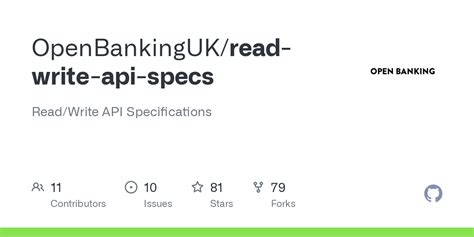 GitHub OpenBankingUK Read Write Api Specs Read Write API Specifications