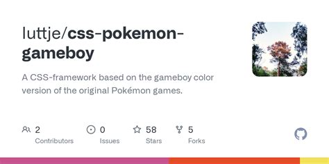 Github Luttje Css Pokemon Gameboy A Css Framework Based On The Gameboy Color Version Of The