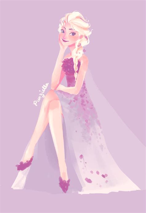 Purple Dress Elsa By Punziella From Rfrozen Queenelsa