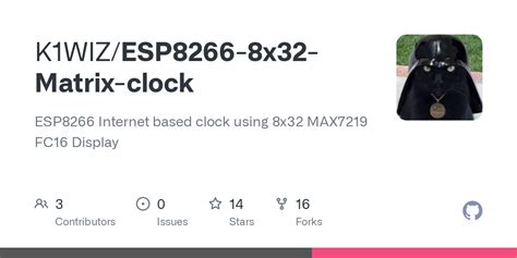 GitHub K1WIZ ESP8266 8x32 Matrix Clock ESP8266 Internet Based Clock Using 8x32 MAX7219 FC16