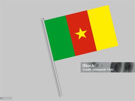 아름다운 국기의 카메룬 깃대입니다 원래 색상과 비율 웹 로고 아이콘 및 배경에 대한 놀라운 디자인 벡터 Gparphic 그림
