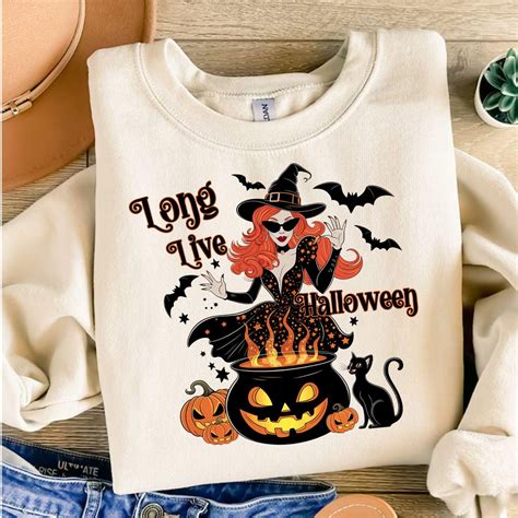Long Live Halloween Png Halloween Witch Png Black Catbat And Pumpkin