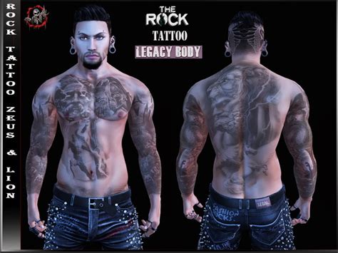 Second Life Marketplace Rock Tattoo Legacy Zeus And Lion Full Body
