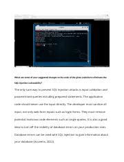 M8 6 Lab DVWA SQL Injection Docx What Are Some Of Your Suggested