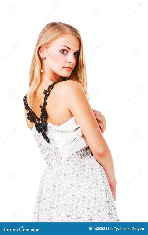 Beautiful Girl In White Dress Stock Image Image 16300531