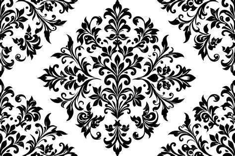 A Wallpaper With A Floral Pattern And The Word Damask On It Premium