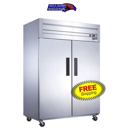New Dukers D55af Stainless Steel Commercial Solid 2 Door Top Mount Fre