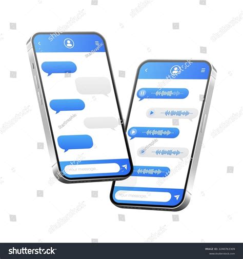 Chat App Mockup Smartphone Messenger Communication Stock Vector