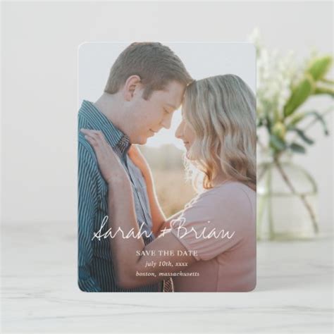 Modern And Scripted Flat Save The Date Card Zazzle