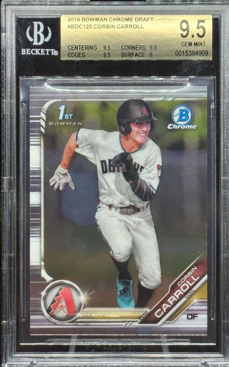 2019 Bowman Chrome Draft Corbin Carroll Bgs 95 Myslabs