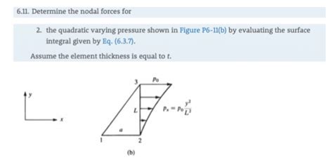 Solved 6 11 Determine The Nodal Forces For 2 The Quadratic